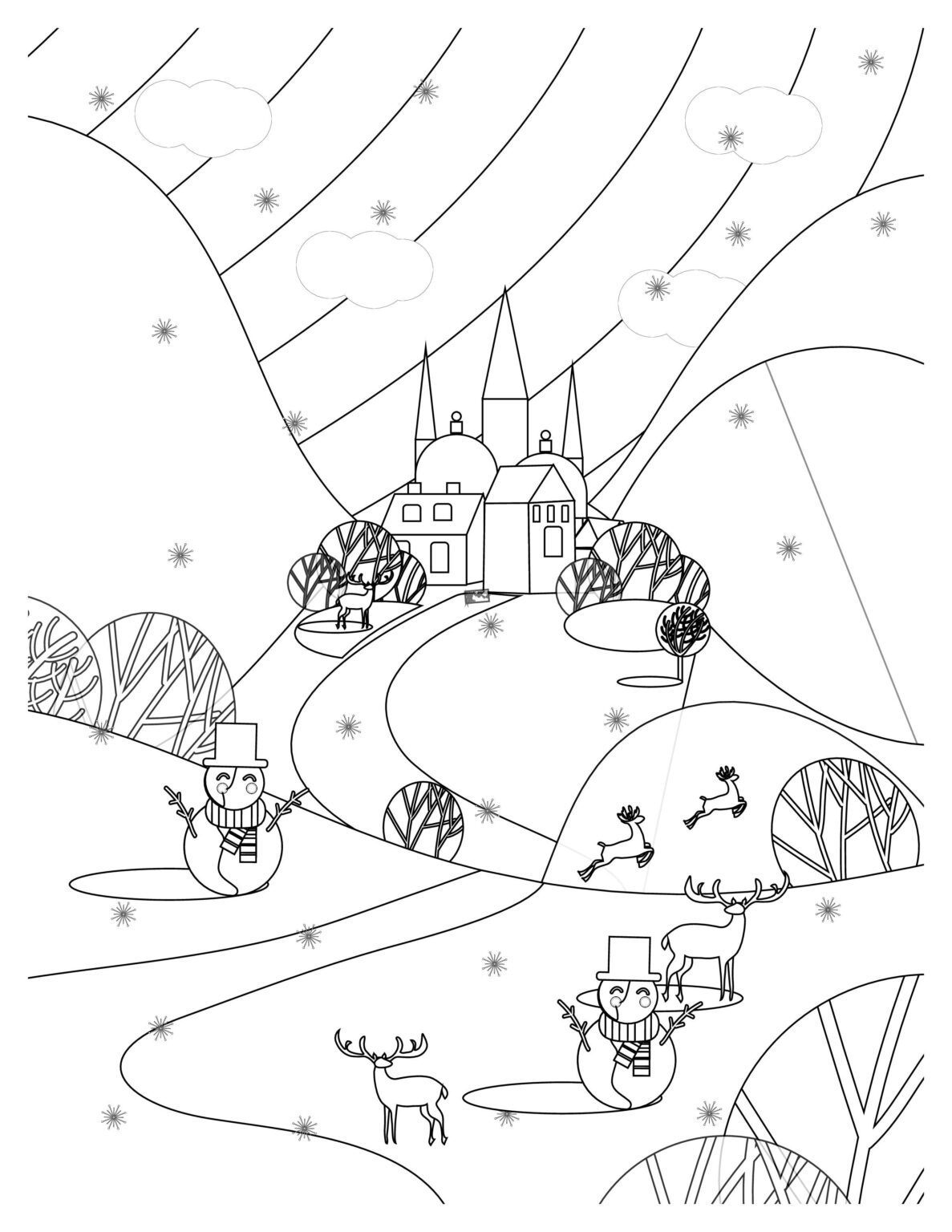 "Free Snow Coloring Pages for Kids | Printable Winter Fun"
