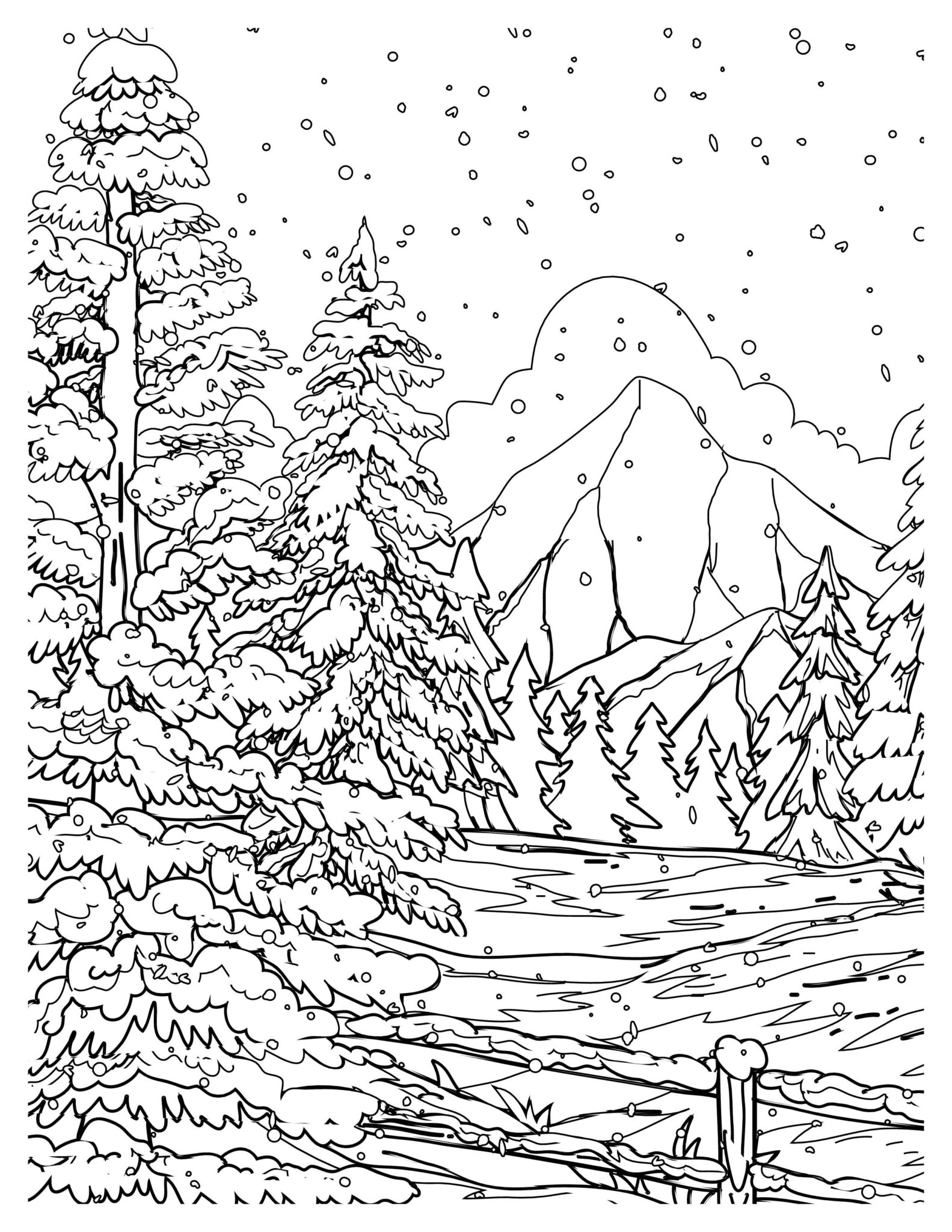 "Free Snow Coloring Pages for Kids | Printable Winter Fun"