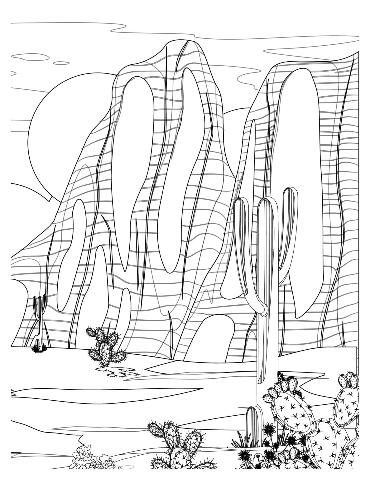 Cactus Oasis Coloring Pages: Desert-Inspired Fun!