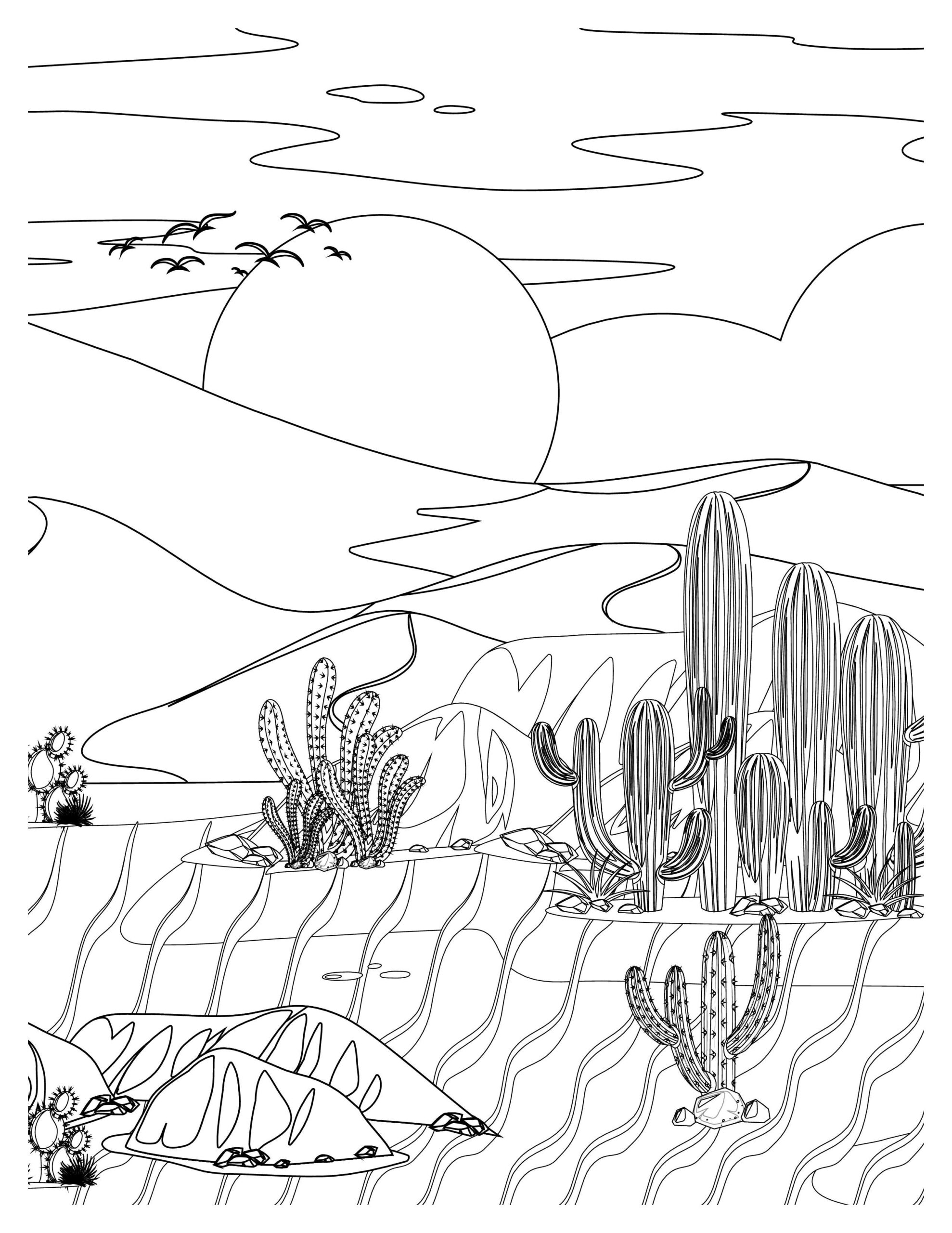 Cactus Oasis Coloring Pages: Desert-Inspired Fun!