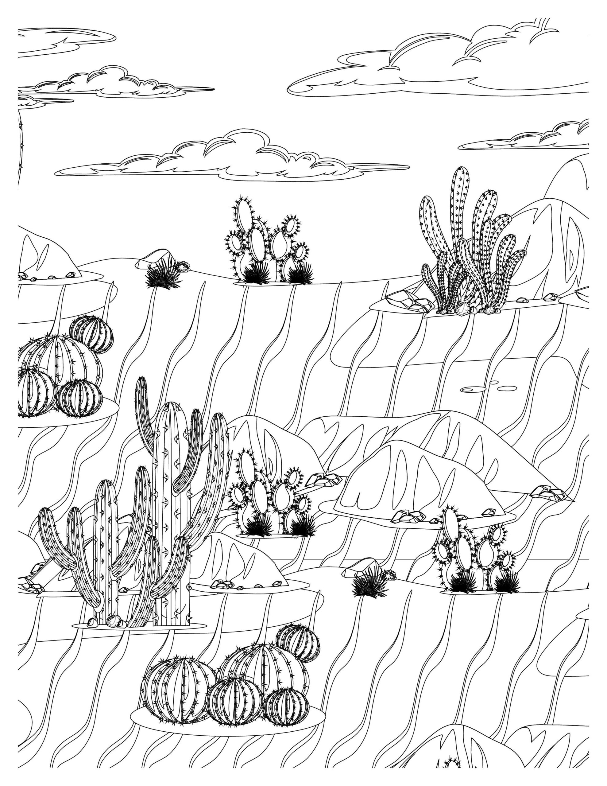 Cactus Oasis Coloring Pages: Desert-Inspired Fun!