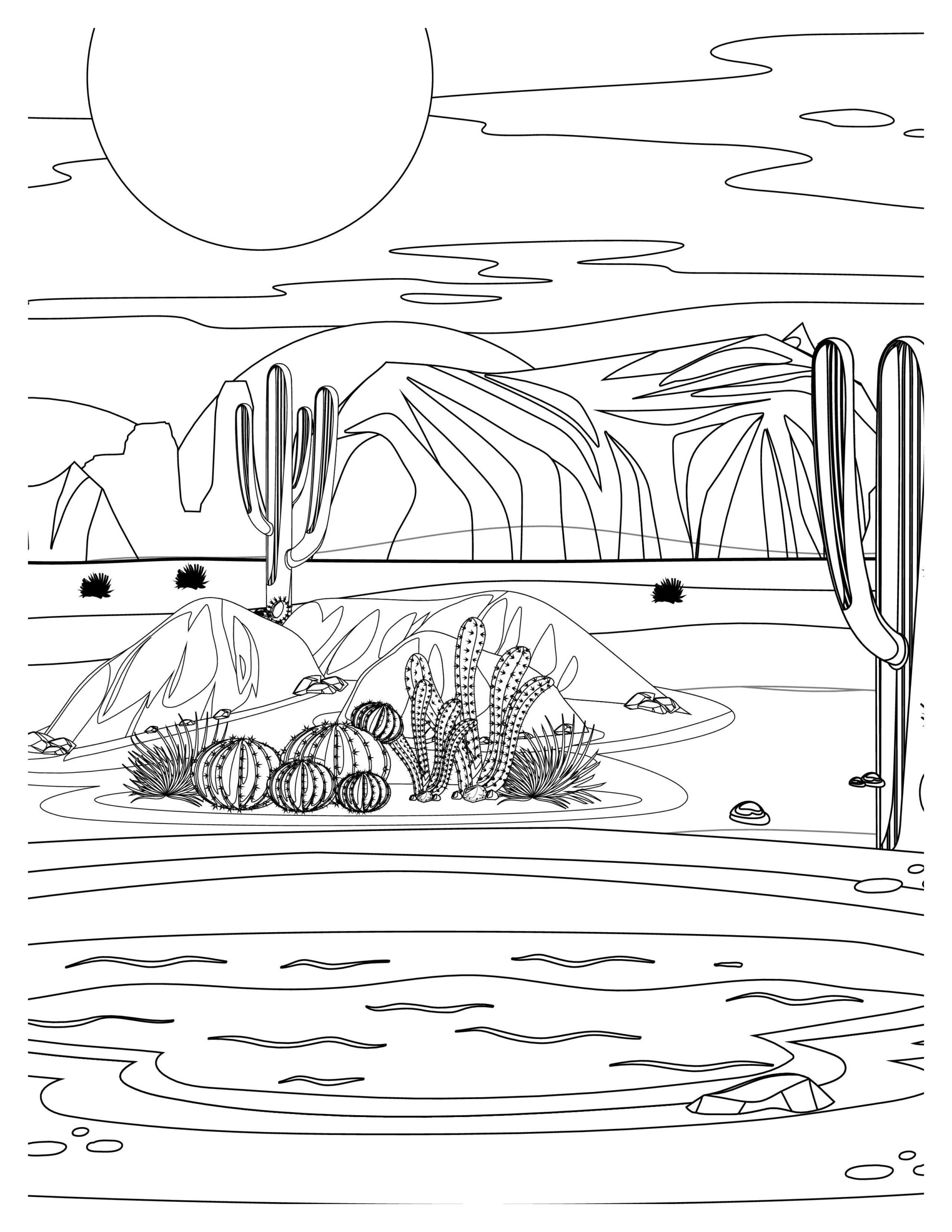 Cactus Oasis Coloring Pages: Desert-Inspired Fun!