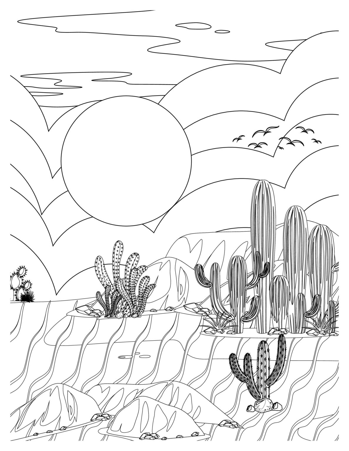 Cactus Oasis Coloring Pages: Desert-Inspired Fun!