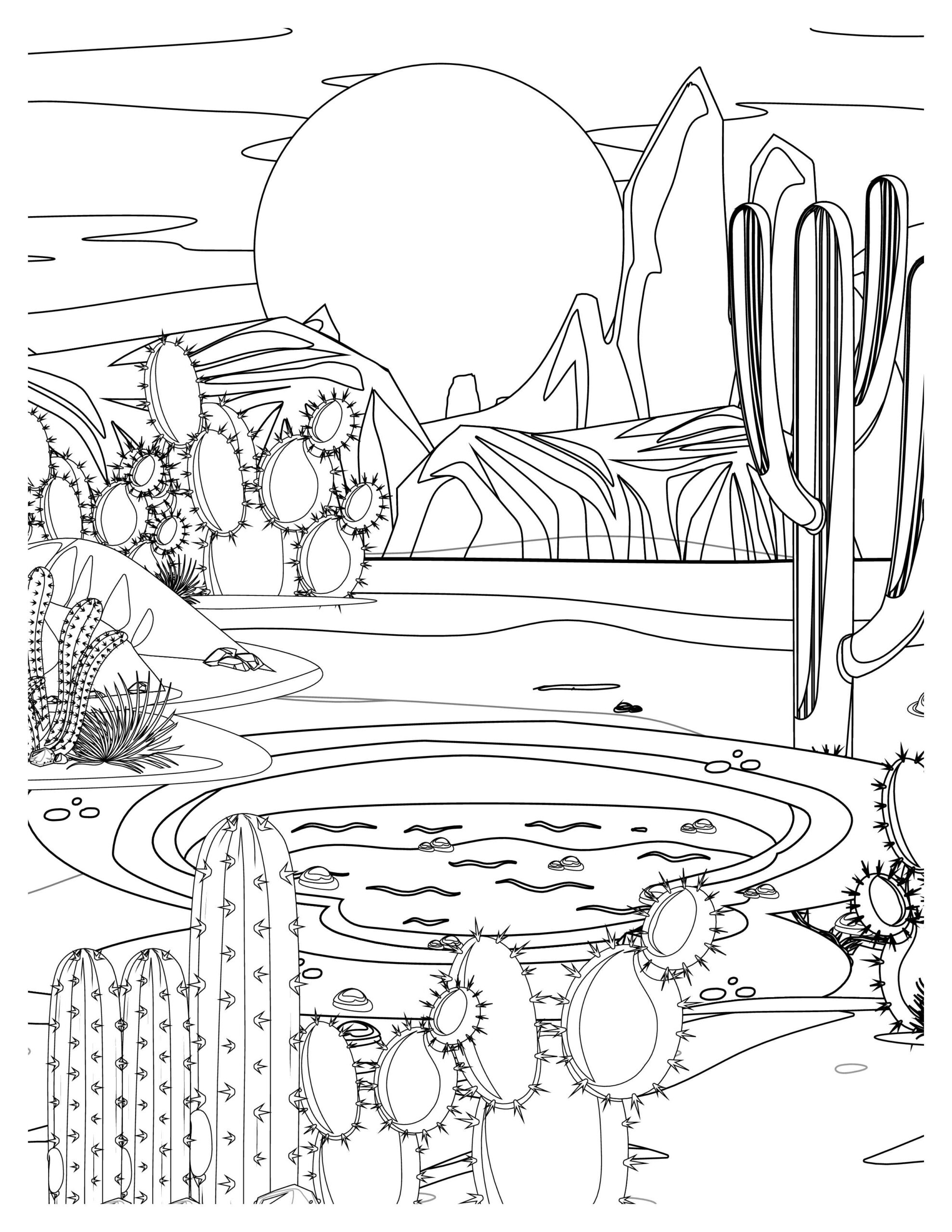 Cactus Oasis Coloring Pages: Desert-Inspired Fun!
