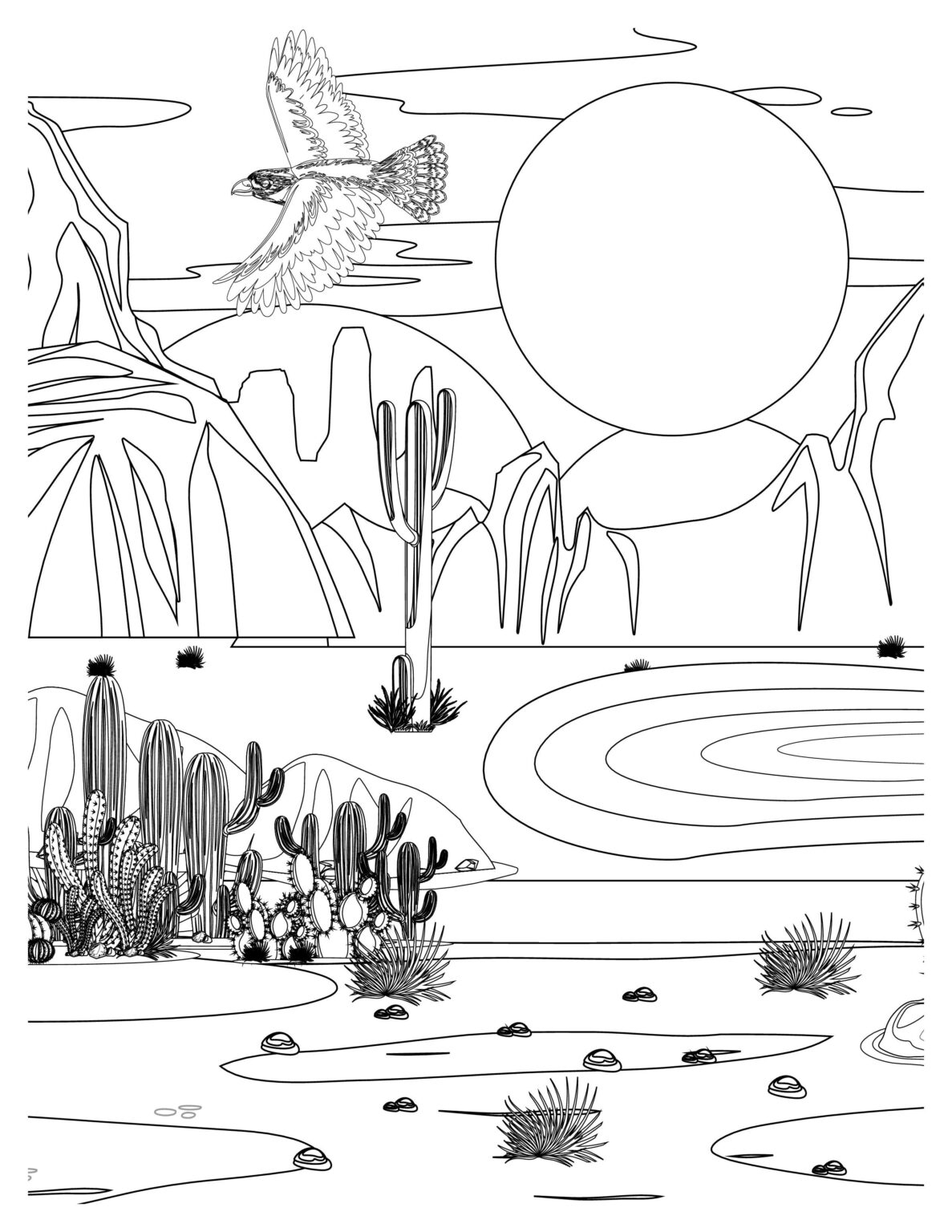 Cactus Oasis Coloring Pages: Desert-Inspired Fun!