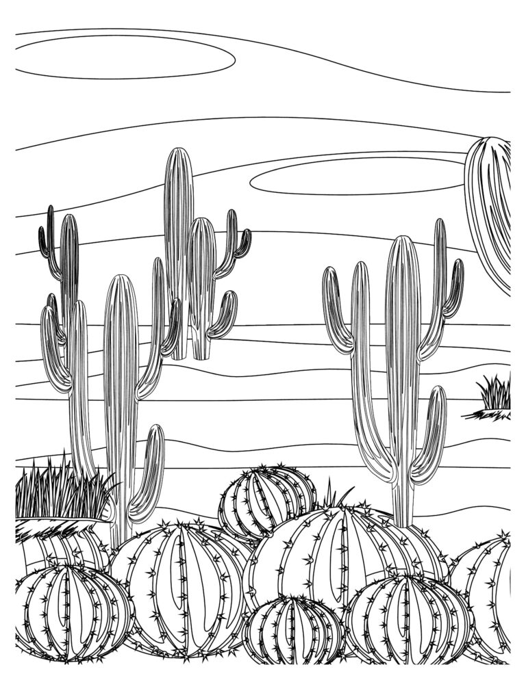 Cactus Oasis Coloring Pages: Desert-Inspired Fun!