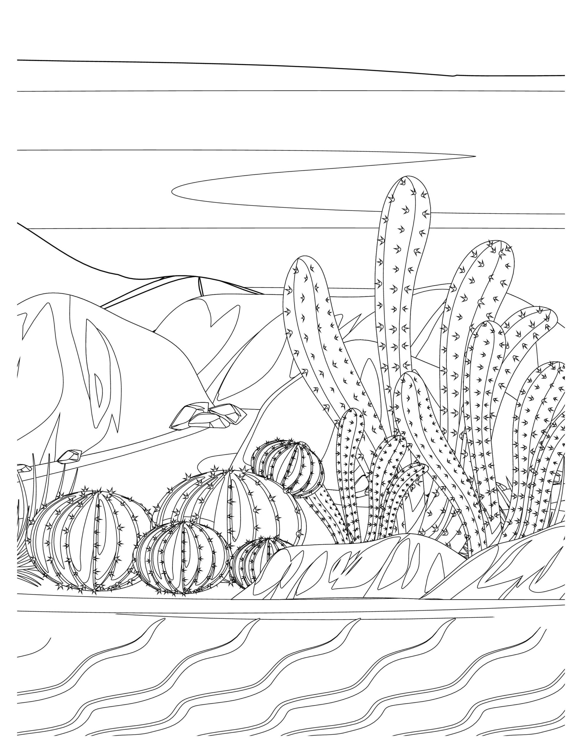 Cactus Oasis Coloring Pages: Desert-Inspired Fun!