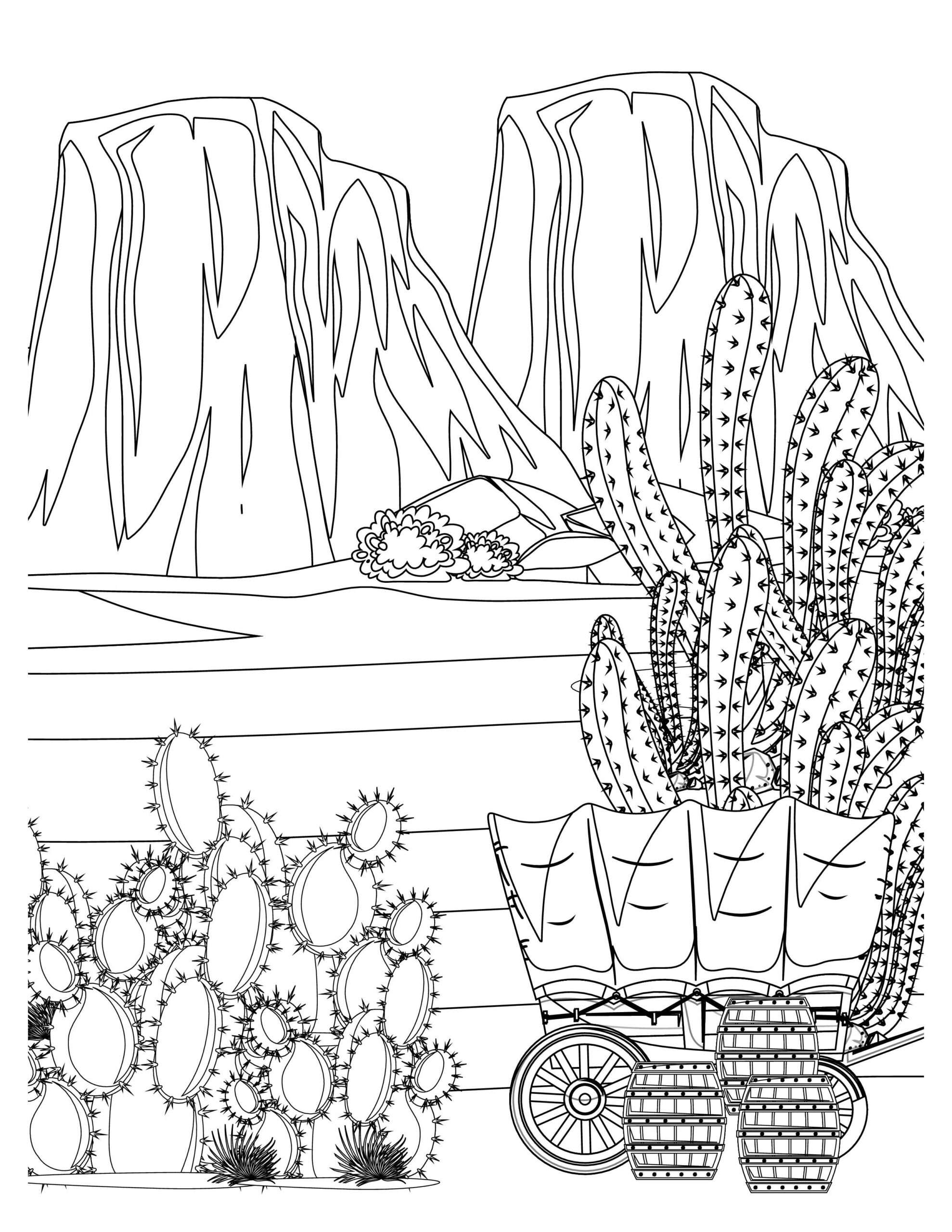 Cactus Oasis Coloring Pages: Desert-Inspired Fun!