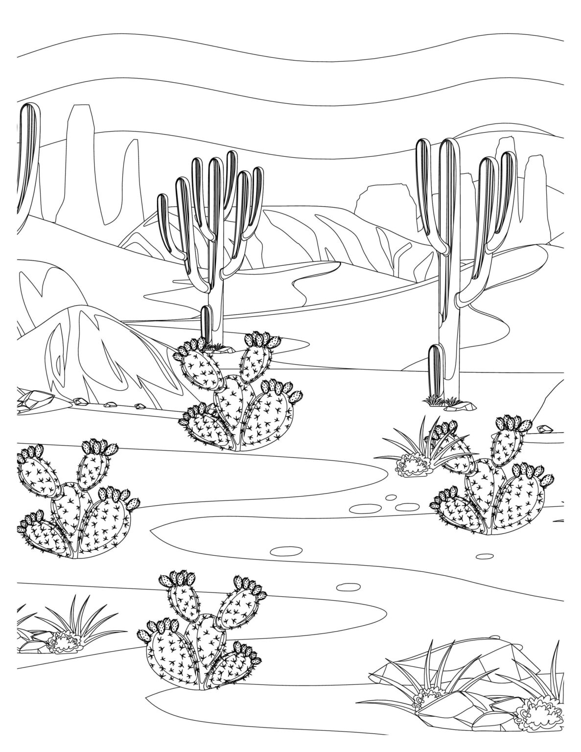 Cactus Oasis Coloring Pages: Desert-Inspired Fun!