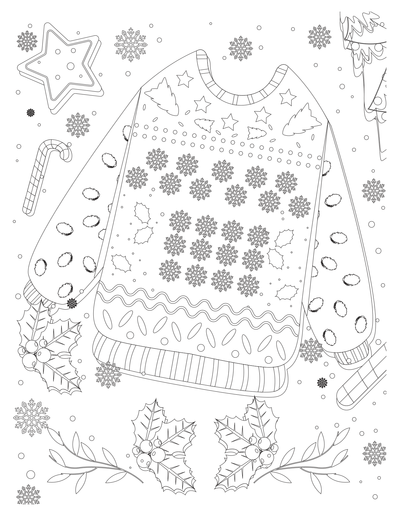 Holiday Sweater Coloring Pages: Relaxing Art Activities