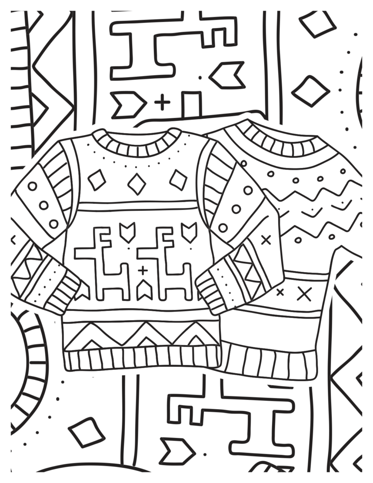 Holiday Sweater Coloring Pages: Relaxing Art Activities