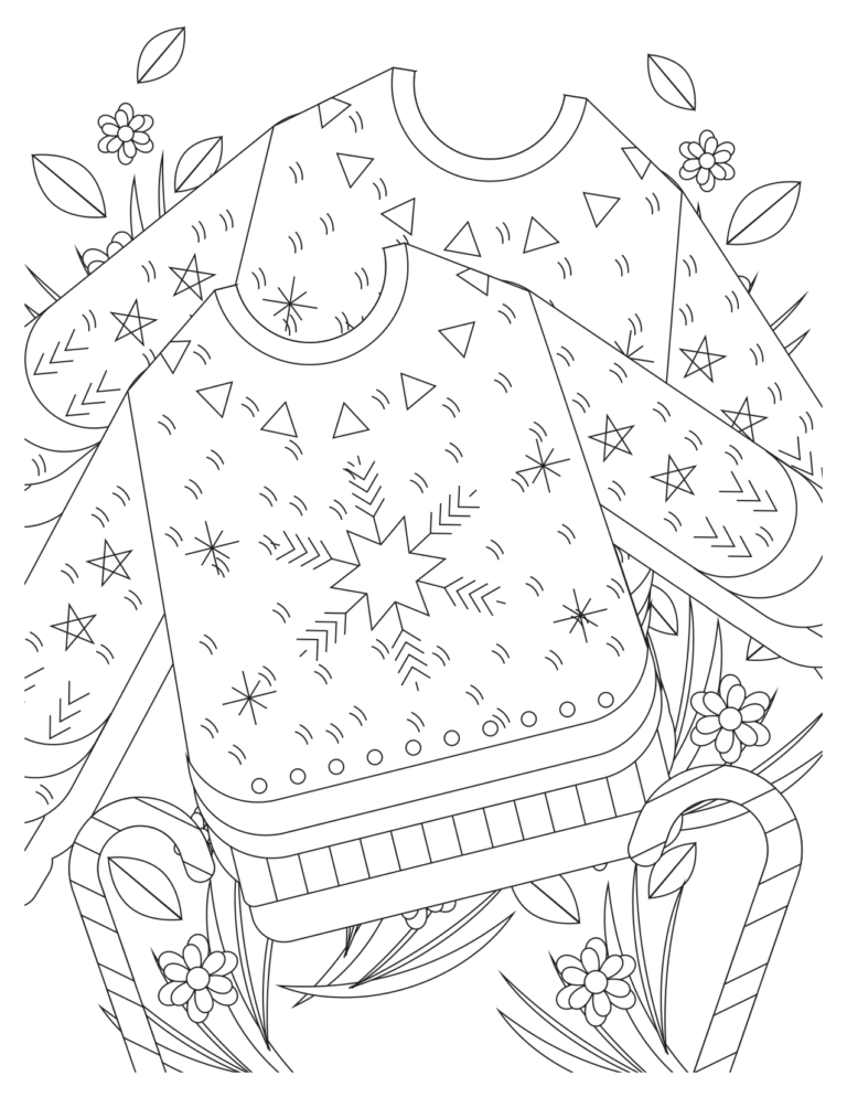 Holiday Sweater Coloring Pages: Relaxing Art Activities