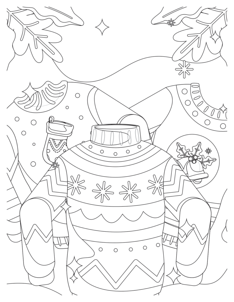 Holiday Sweater Coloring Pages: Relaxing Art Activities