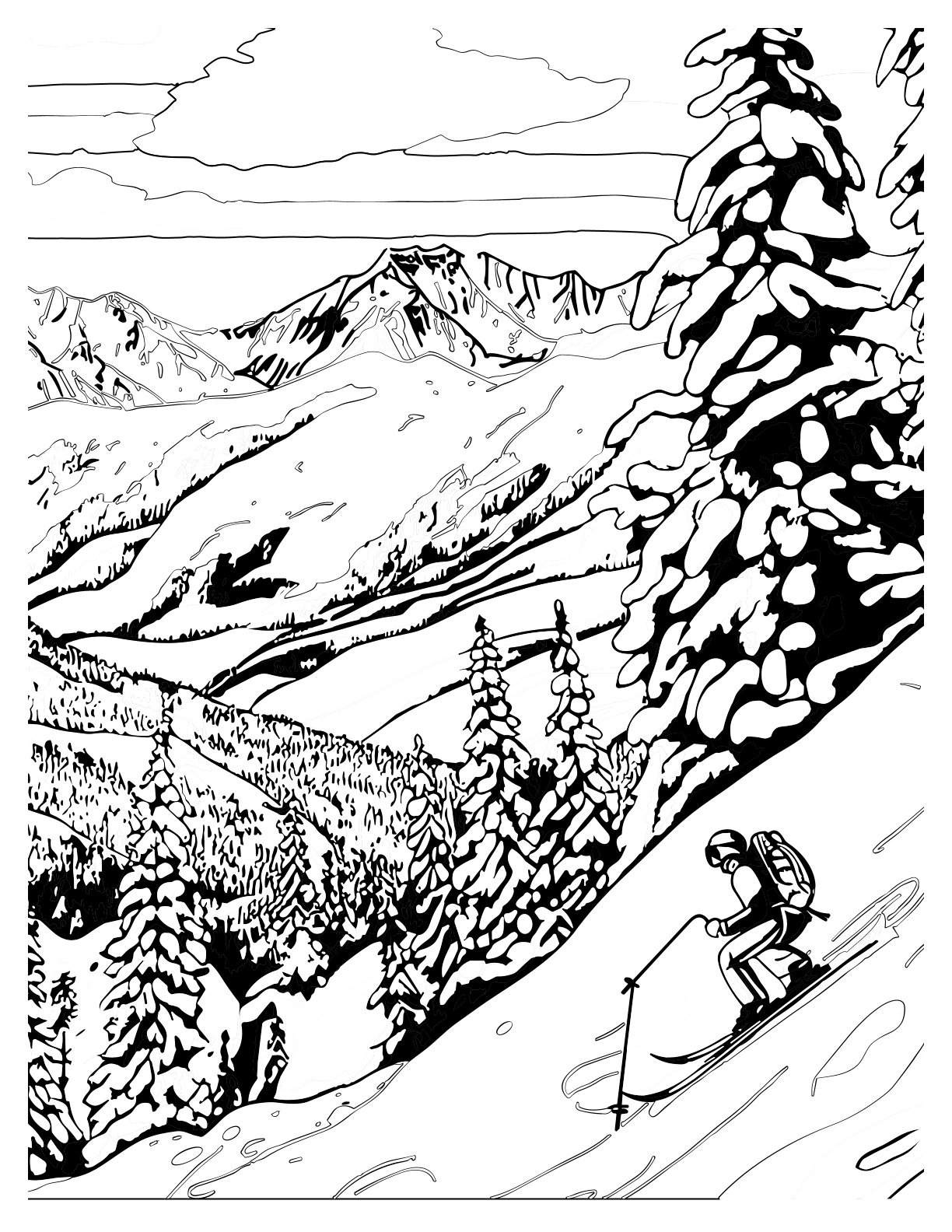 "Winter Solitude Coloring Pages | Chill Out and Color Away!"