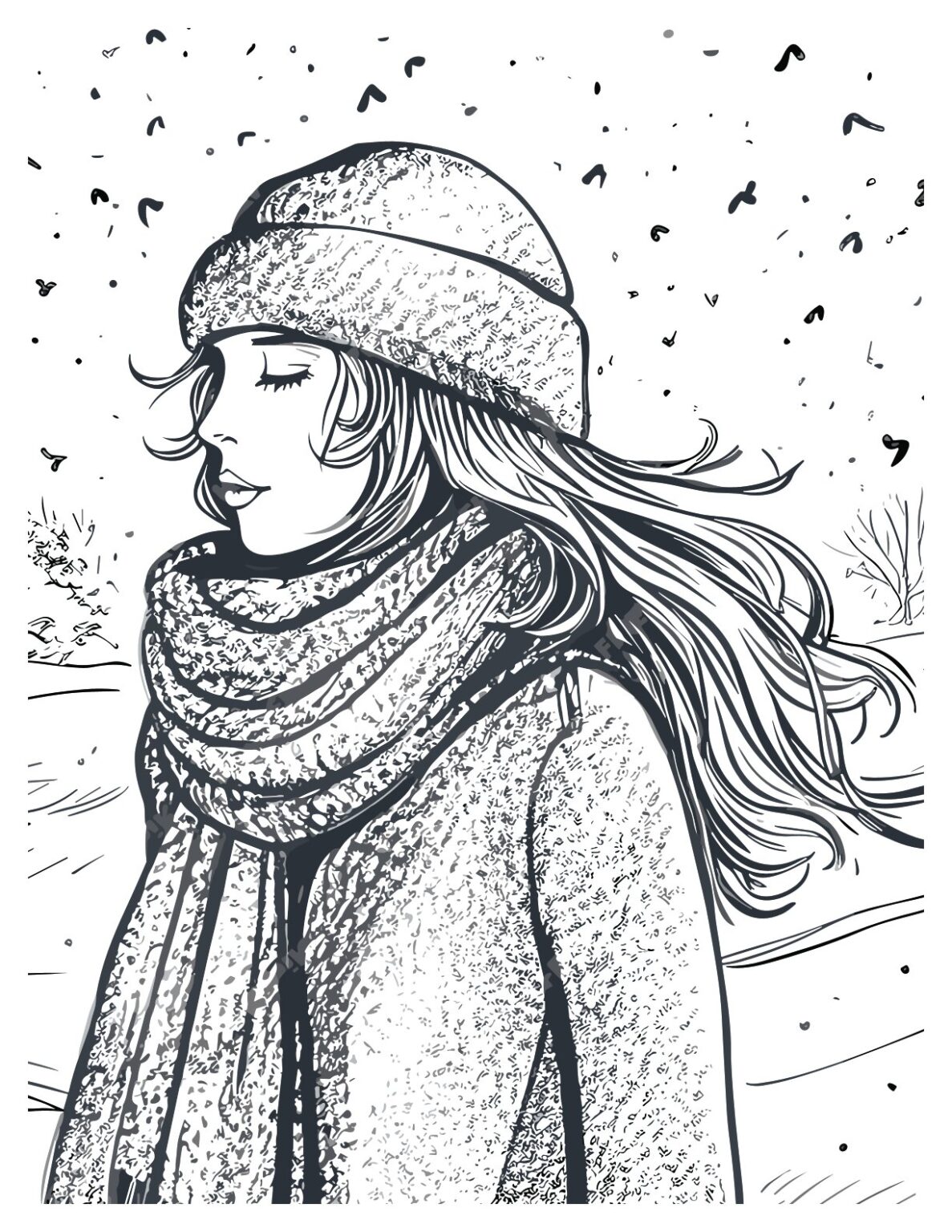 "Winter Solitude Coloring Pages | Chill Out and Color Away!"