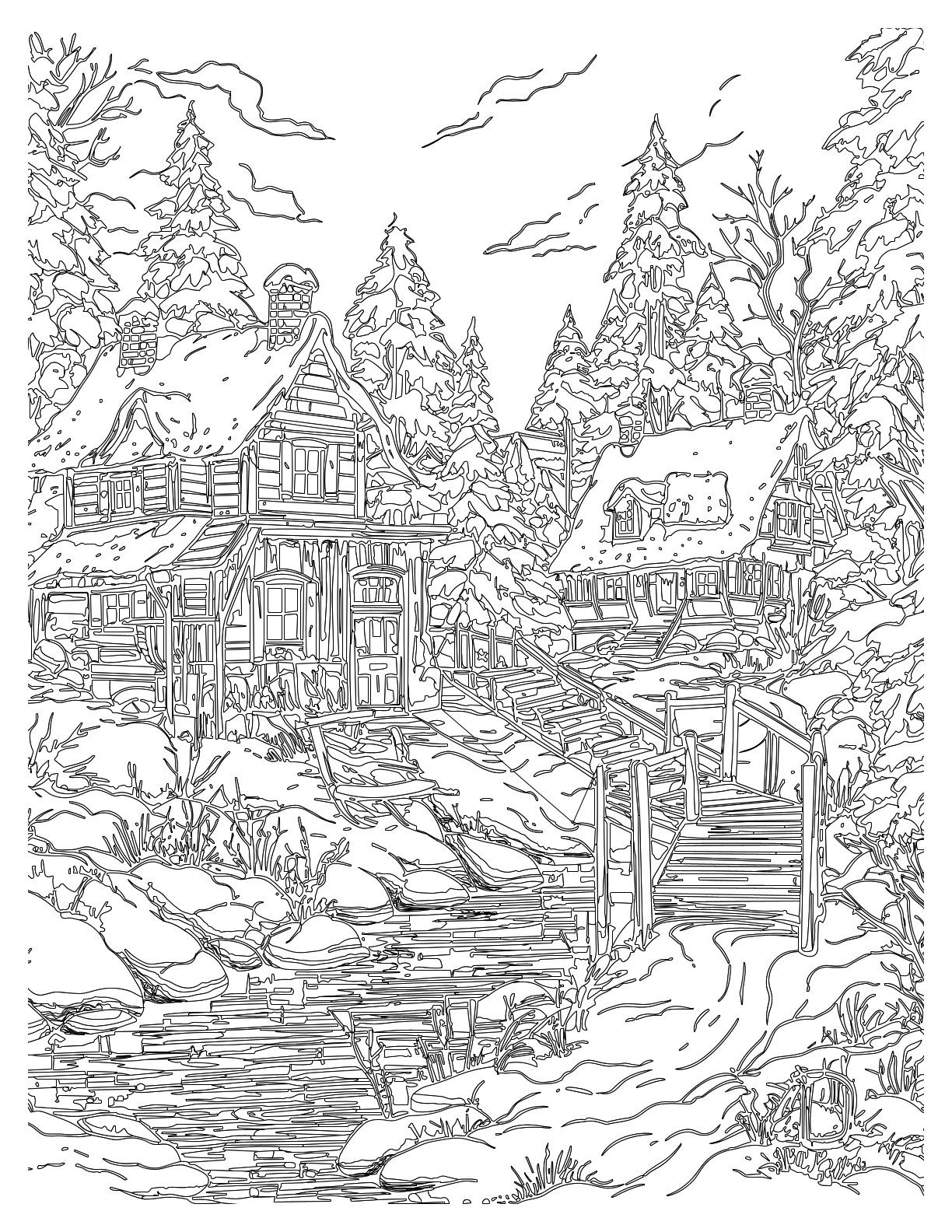 "Winter Solitude Coloring Pages | Chill Out and Color Away!"