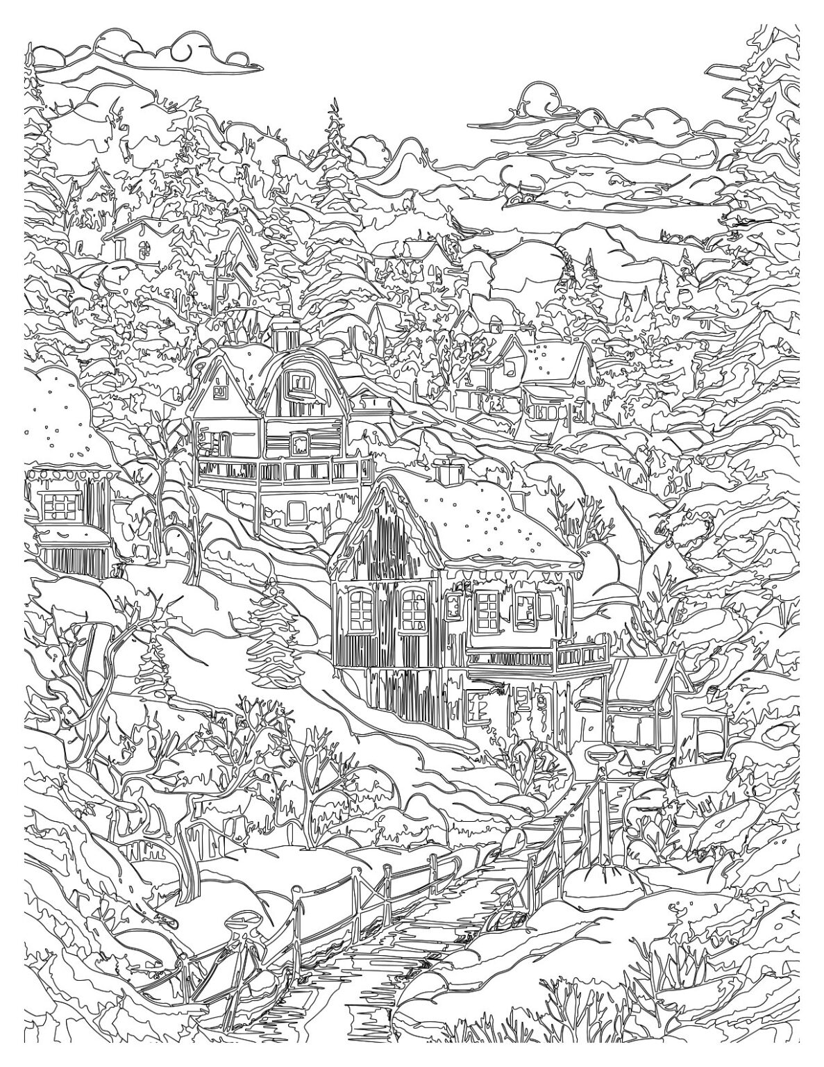 "Winter Solitude Coloring Pages | Chill Out and Color Away!"