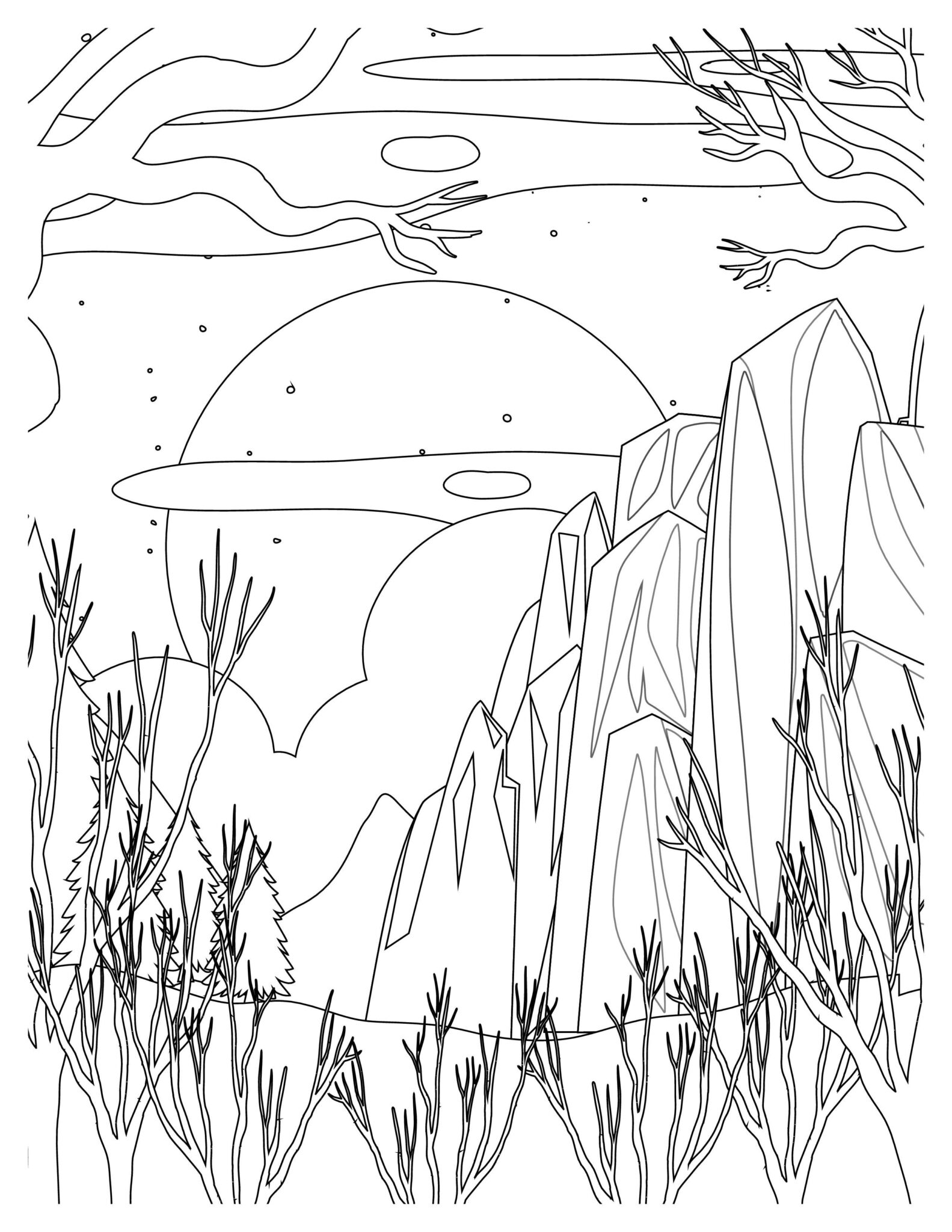 Moonlight Enchantment Coloring Pages: Magical Nightscapes