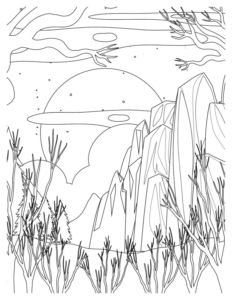 Moonlight Enchantment Coloring Pages: Magical Nightscapes
