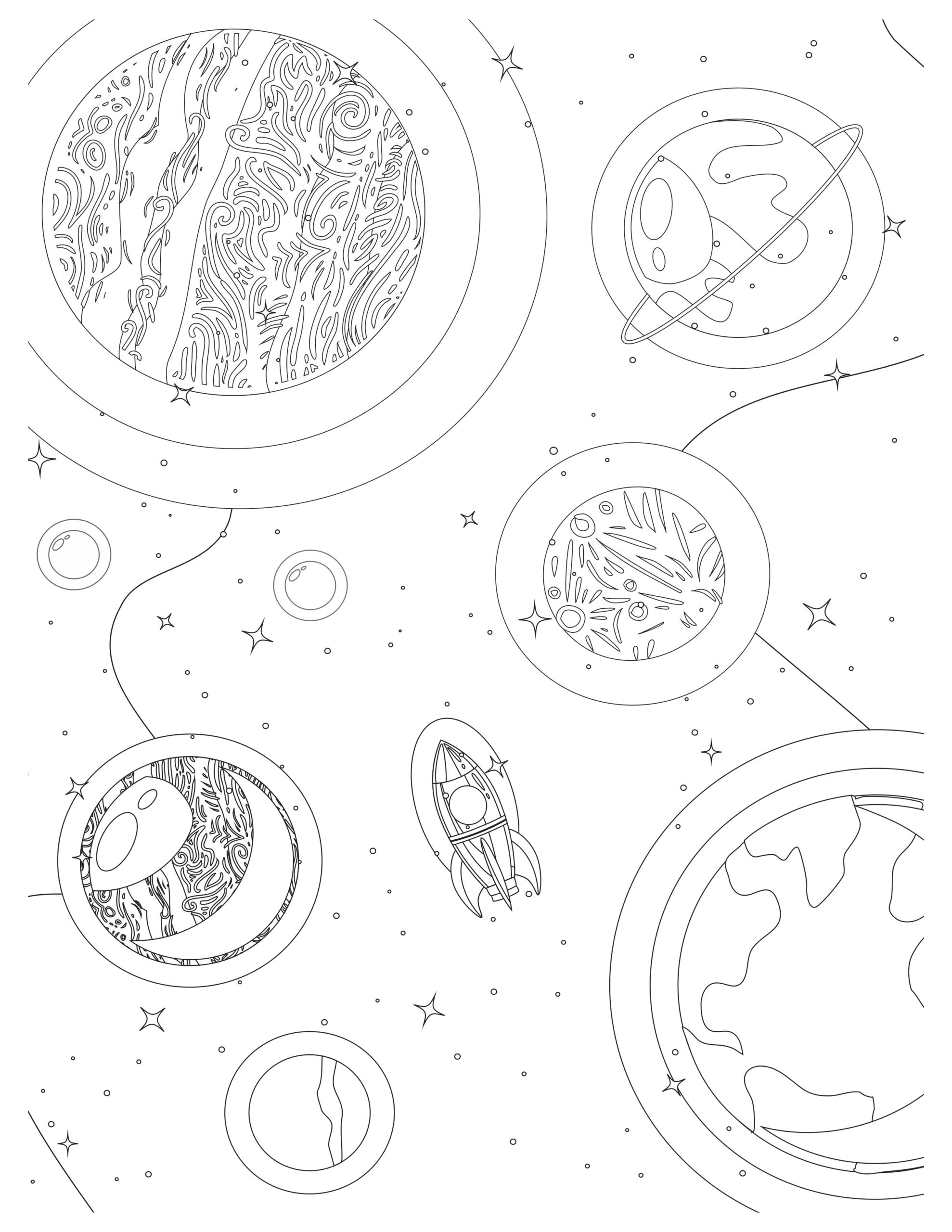 Abstract Cosmos Coloring Pages | Unlock Your Imagination