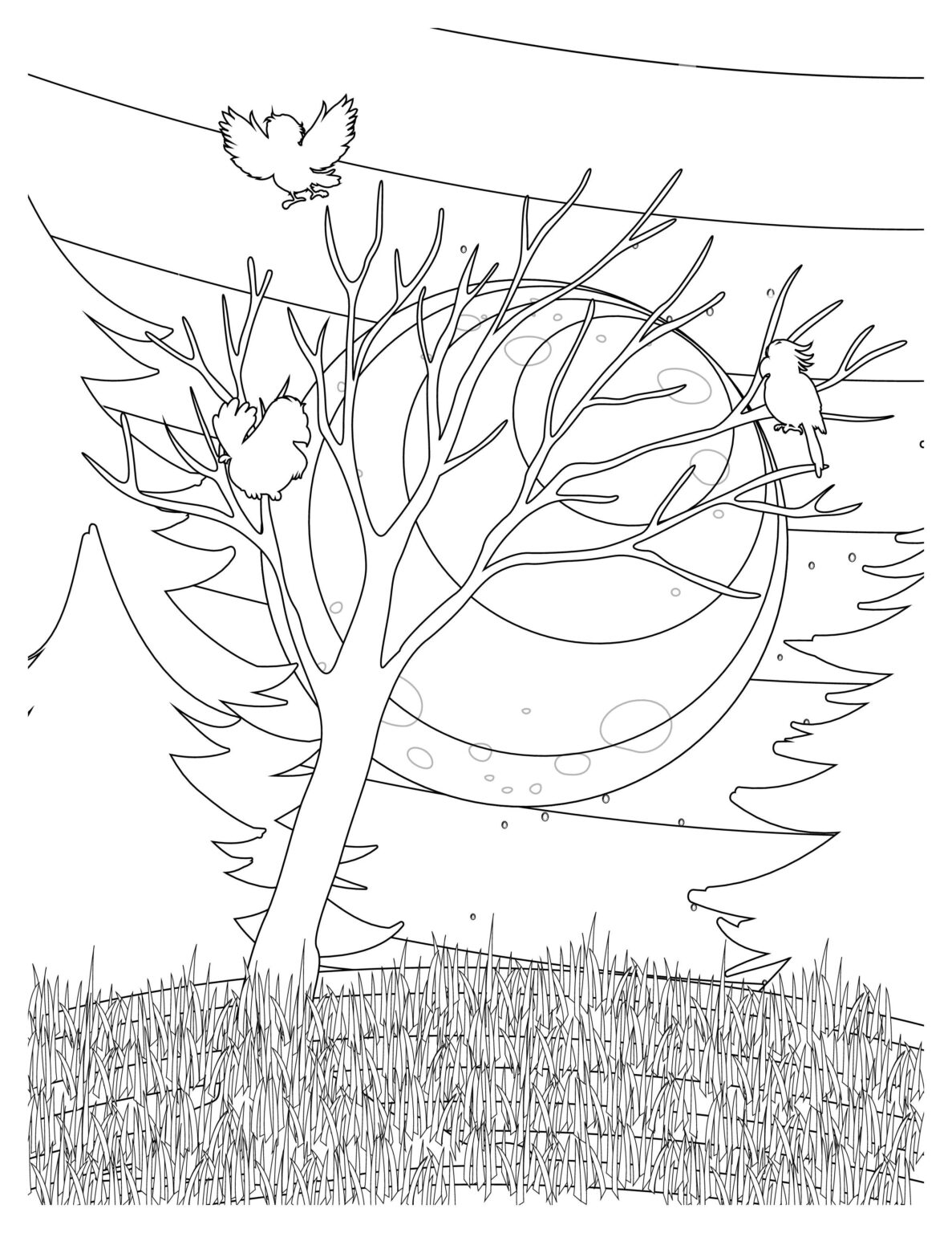 Moonlight Enchantment Coloring Pages: Magical Nightscapes