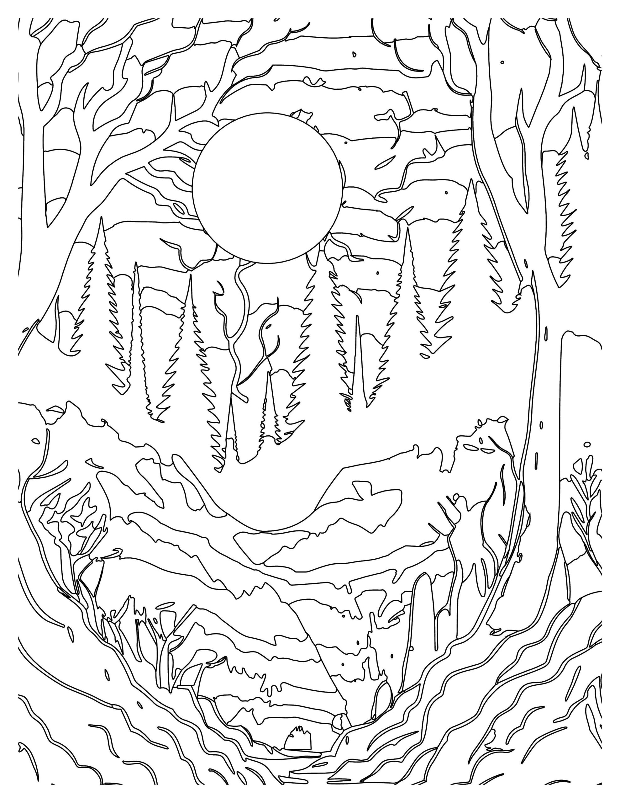 Moonlight Enchantment Coloring Pages: Magical Nightscapes