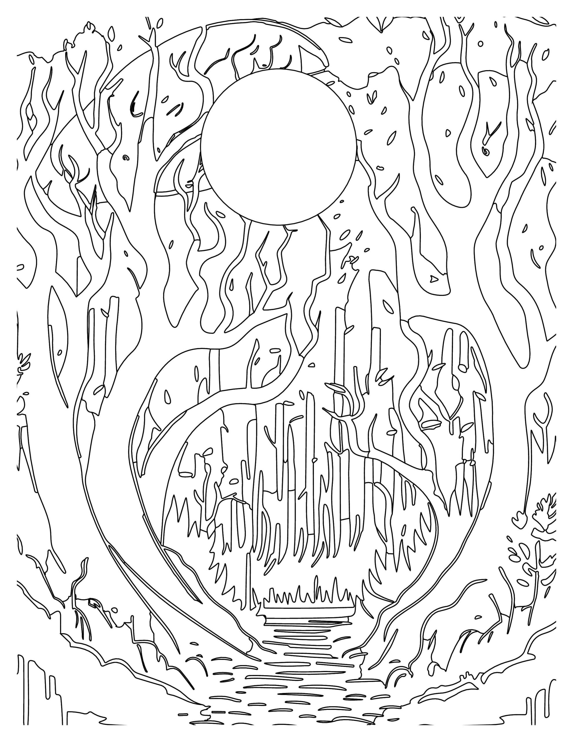 Moonlight Enchantment Coloring Pages: Magical Nightscapes