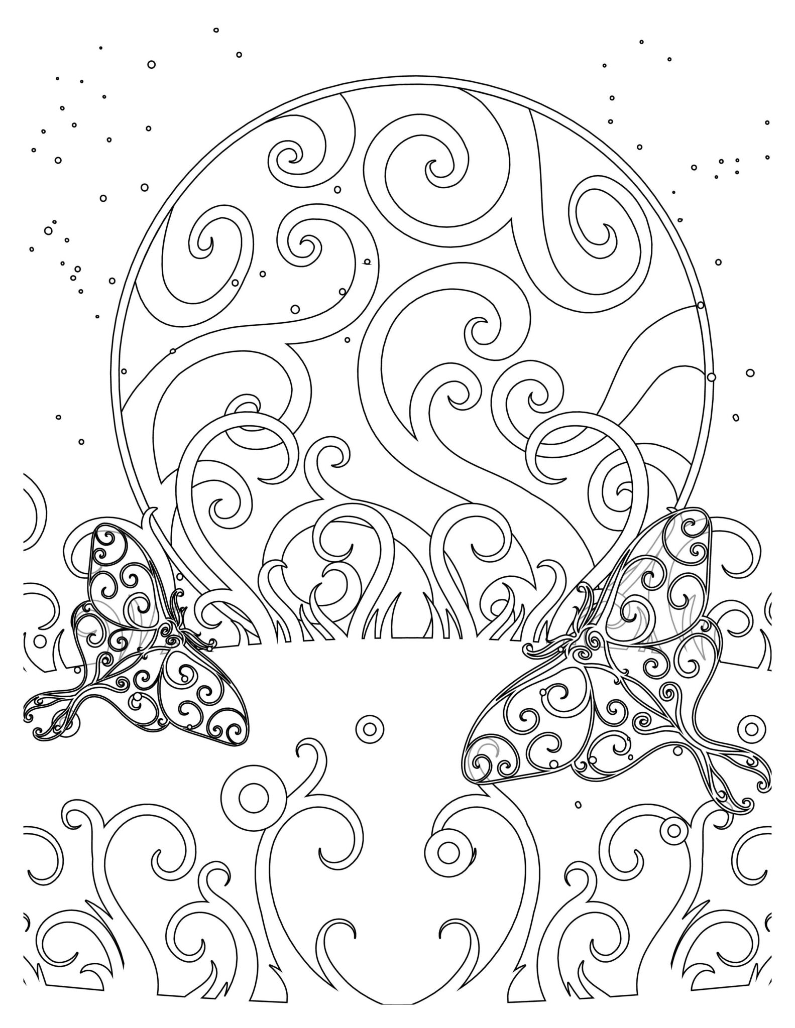 Moonlight Enchantment Coloring Pages: Magical Nightscapes