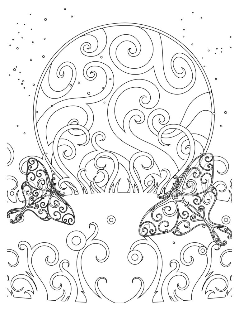 Moonlight Enchantment Coloring Pages: Magical Nightscapes