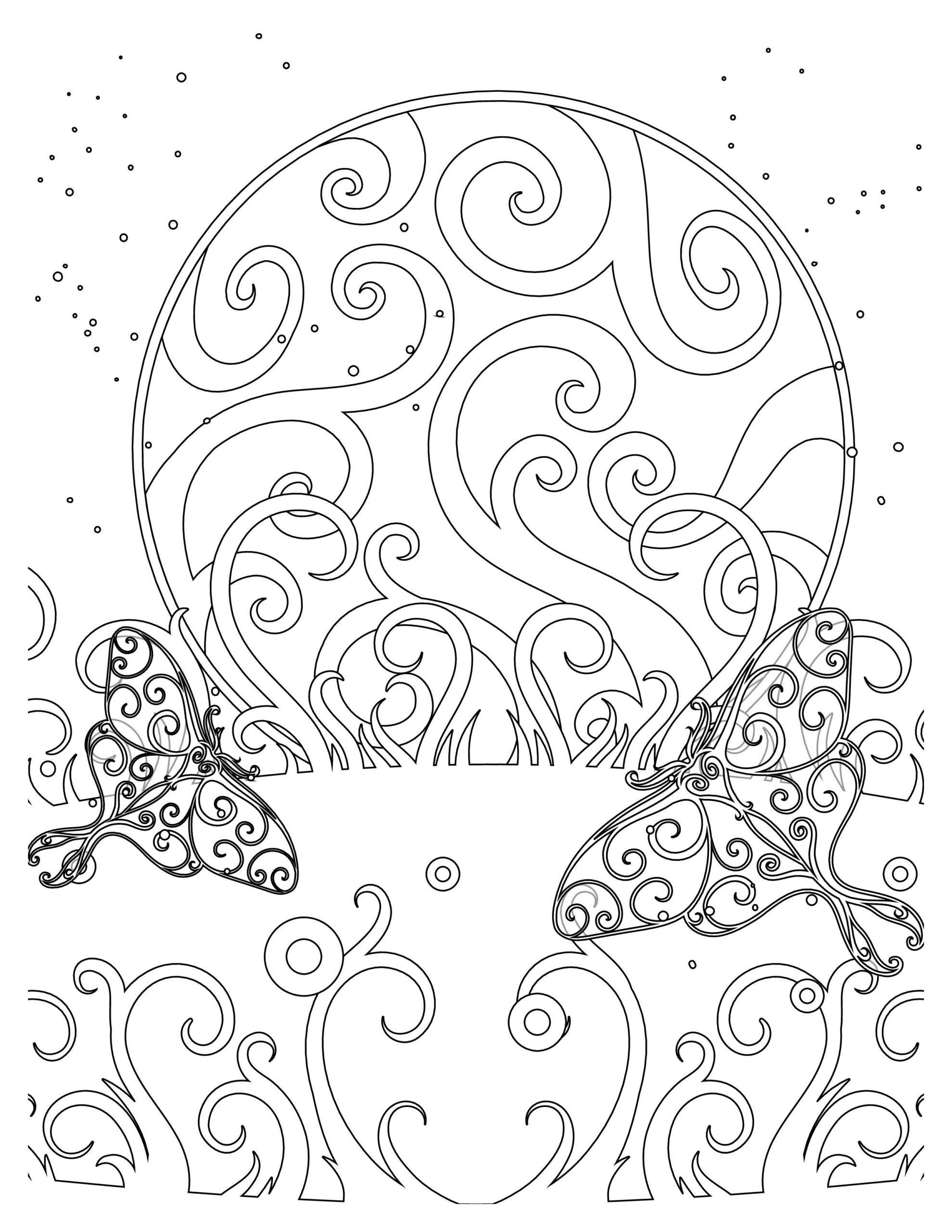 Moonlight Enchantment Coloring Pages: Magical Nightscapes