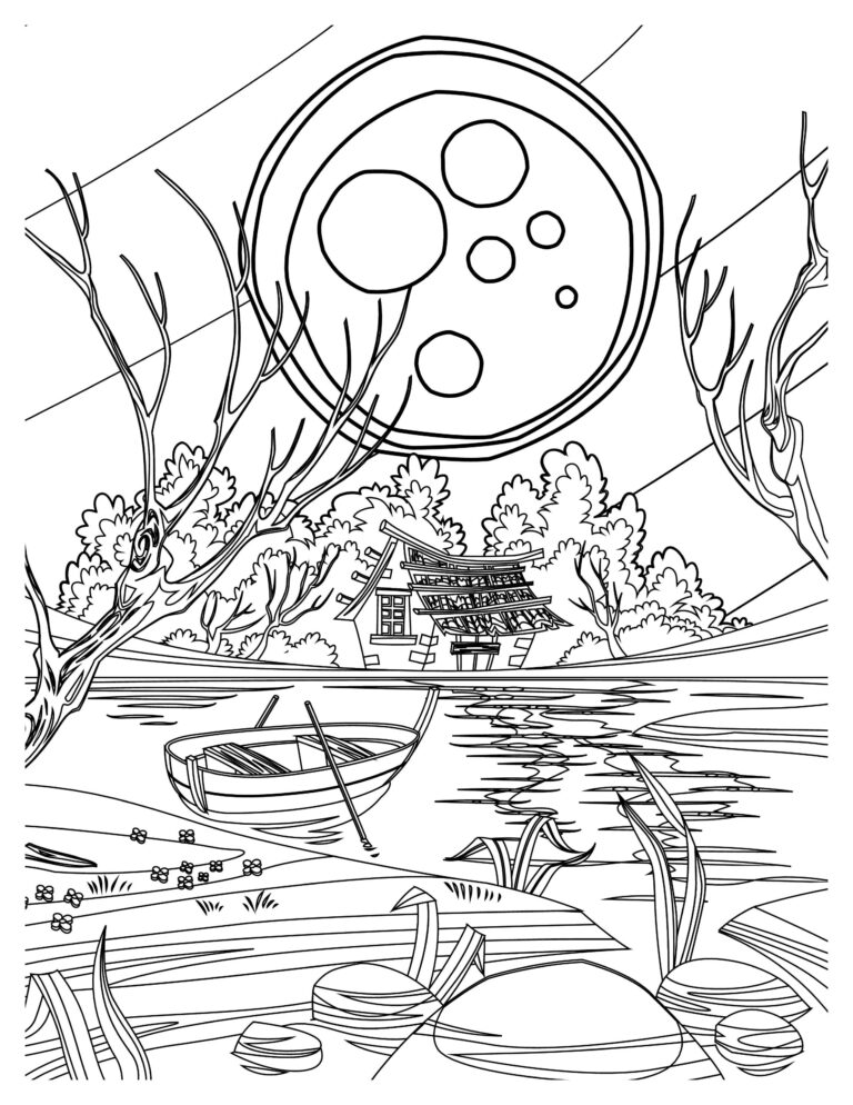 Moonlight Enchantment Coloring Pages: Magical Nightscapes