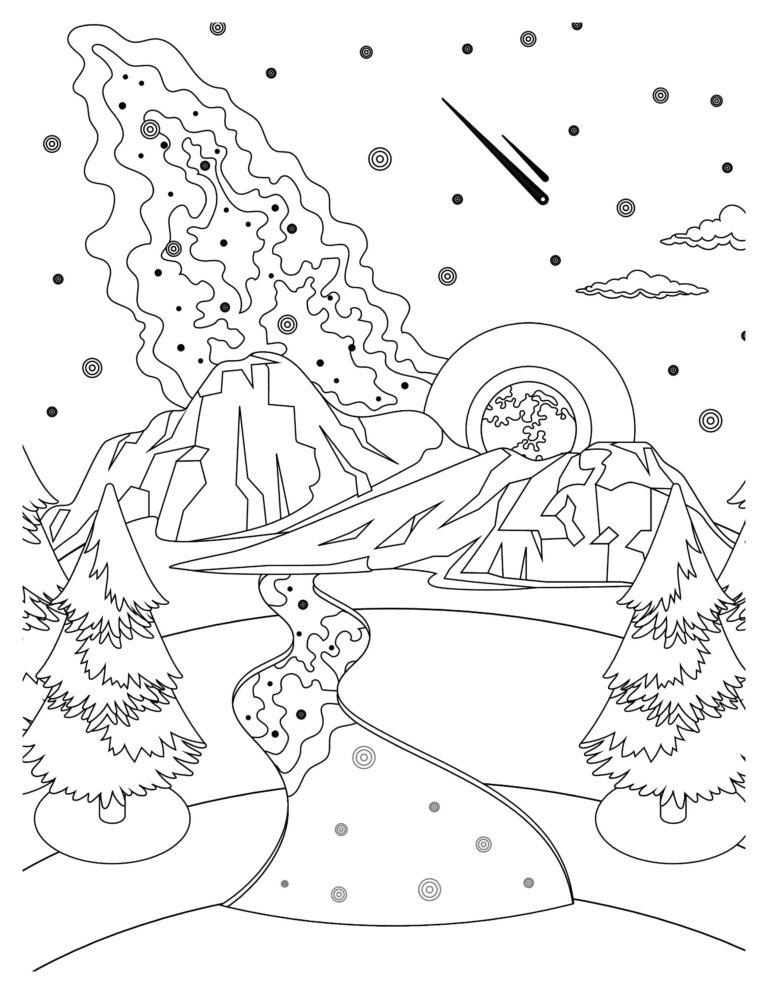 Moonlight Enchantment Coloring Pages: Magical Nightscapes