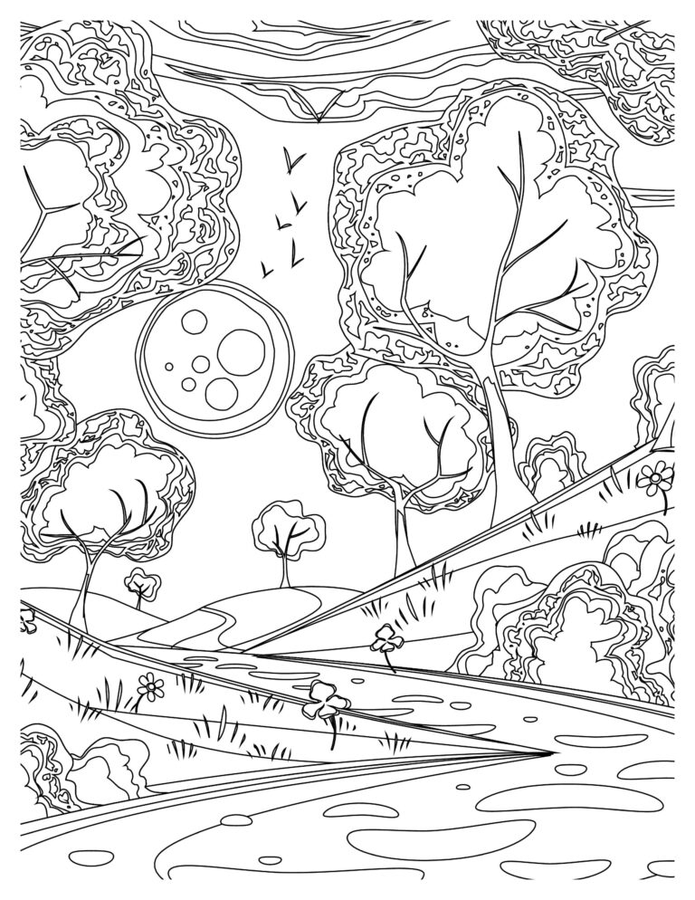 Moonlight Enchantment Coloring Pages: Magical Nightscapes