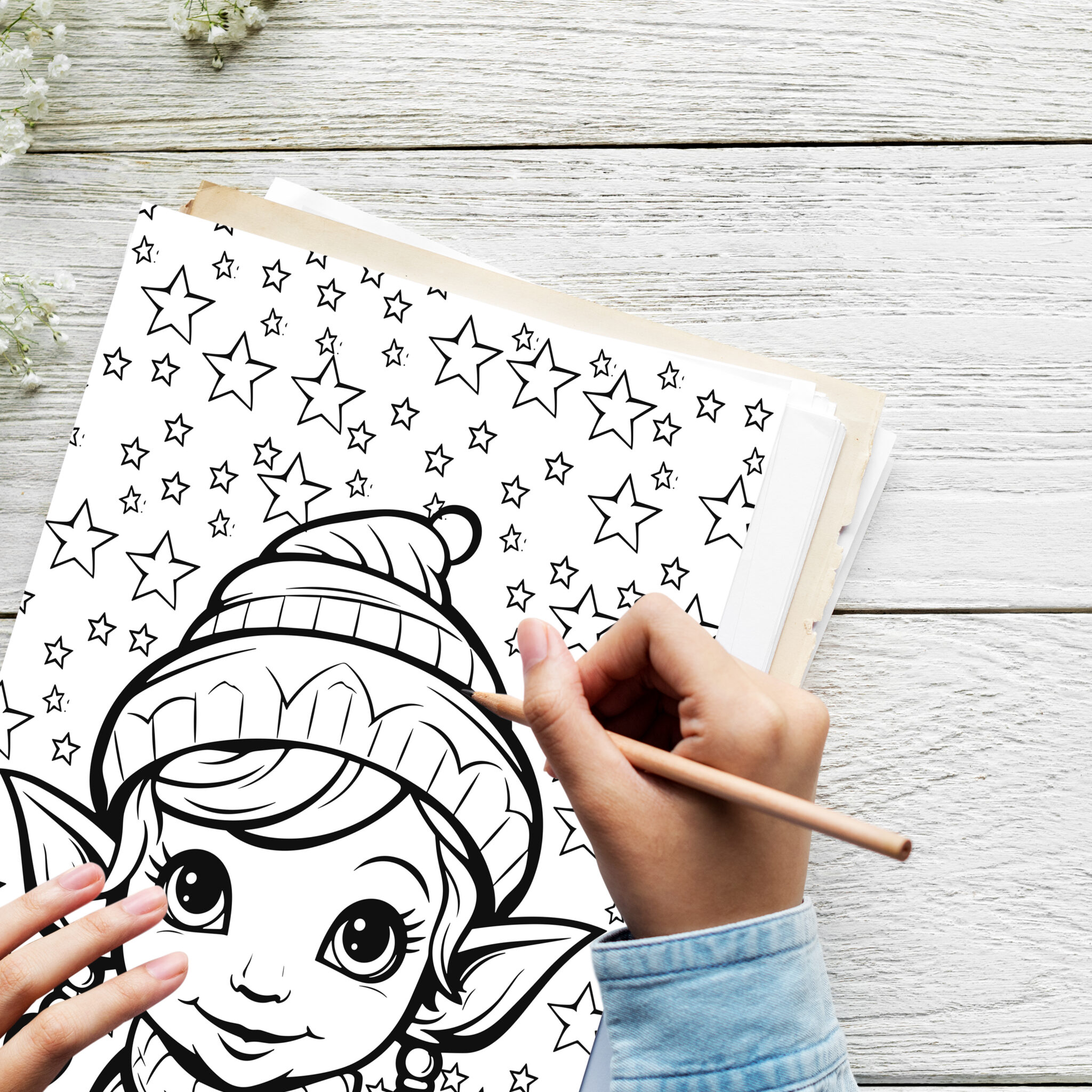 "Playful Elf World Coloring Pages | Enchanting Adventures"