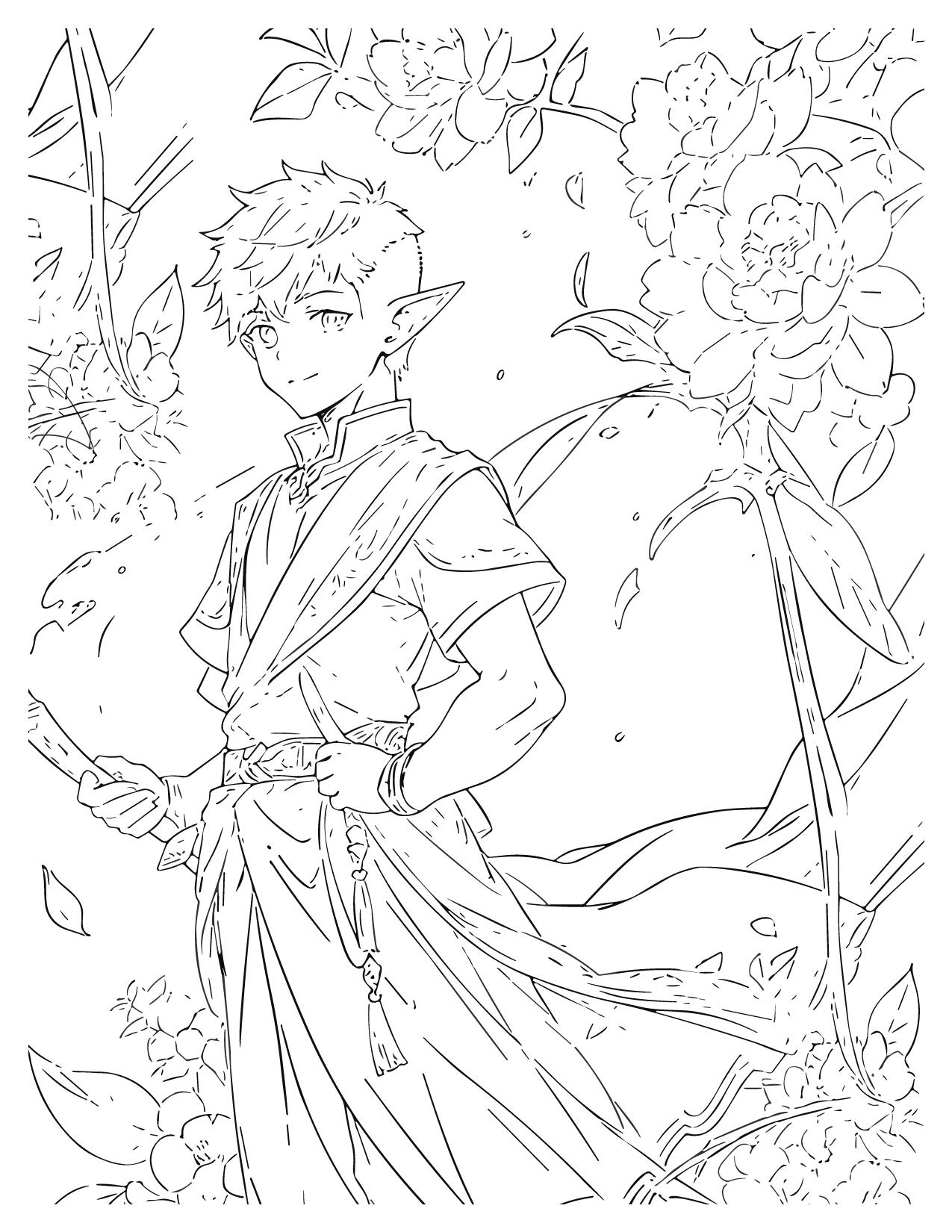 "Playful Elf World Coloring Pages | Enchanting Adventures"