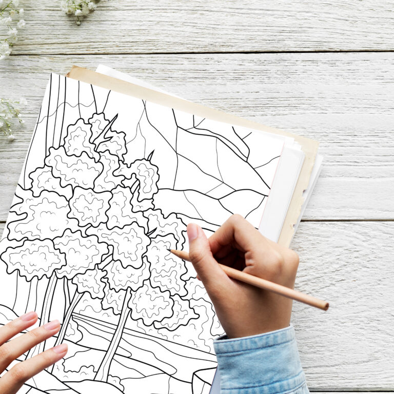 Serene Tree Coloring Pages: Relaxing Nature Art for All Ages