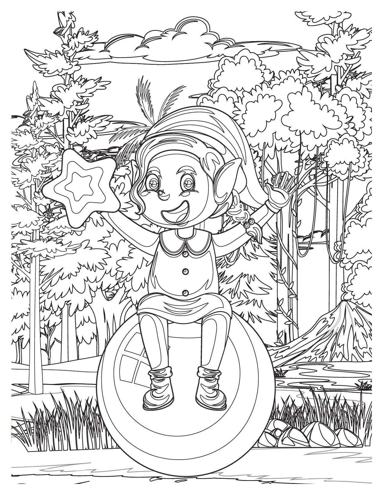 "Playful Elf World Coloring Pages | Enchanting Adventures"