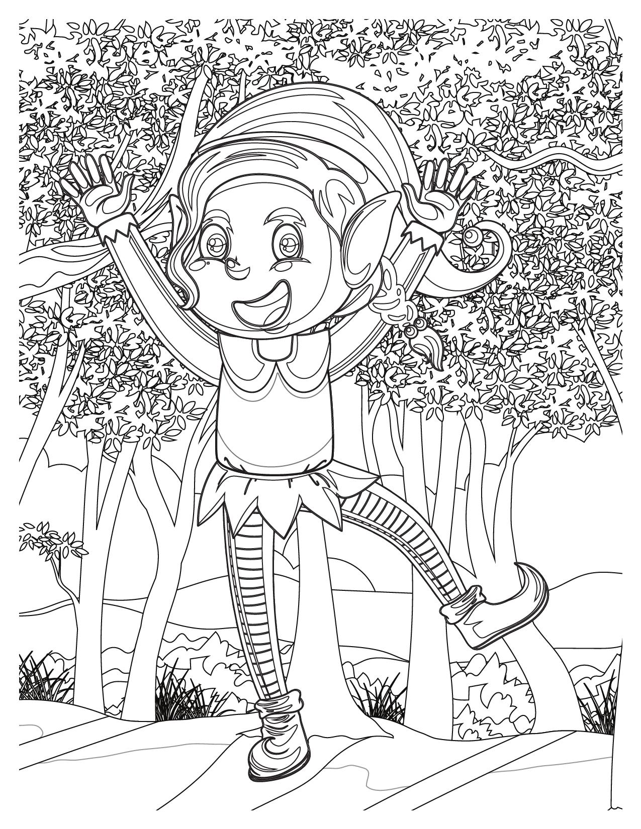 "Playful Elf World Coloring Pages | Enchanting Adventures"