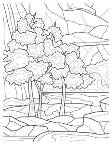 Serene Tree Coloring Pages: Relaxing Nature Art for All Ages