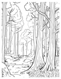 Serene Tree Coloring Pages: Relaxing Nature Art for All Ages