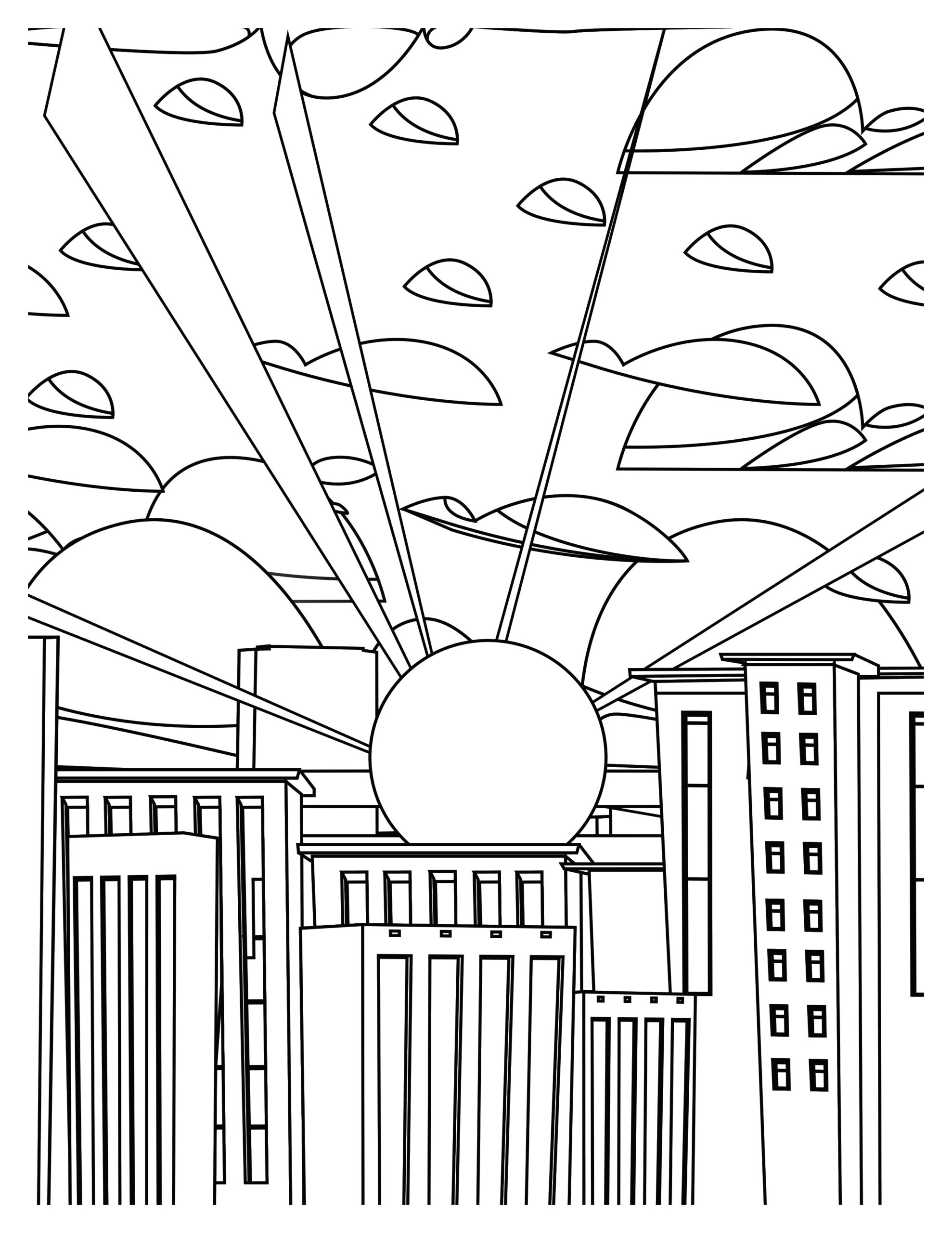 Serene Sunrise Coloring Pages: Relaxing Morning Scenes
