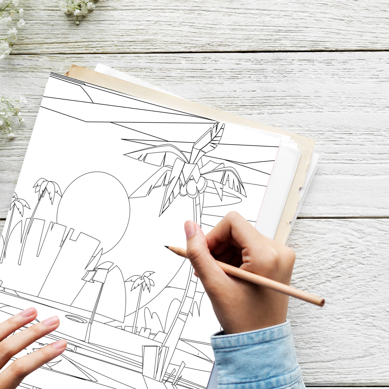 Serene Sunrise Coloring Pages: Relaxing Morning Scenes