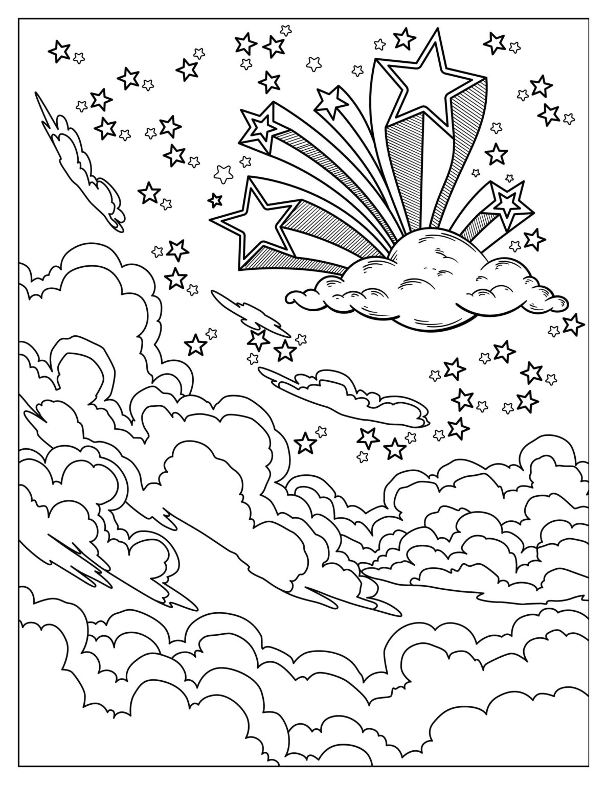 Celestial Skies Coloring Pages: Printable Heavenly Designs