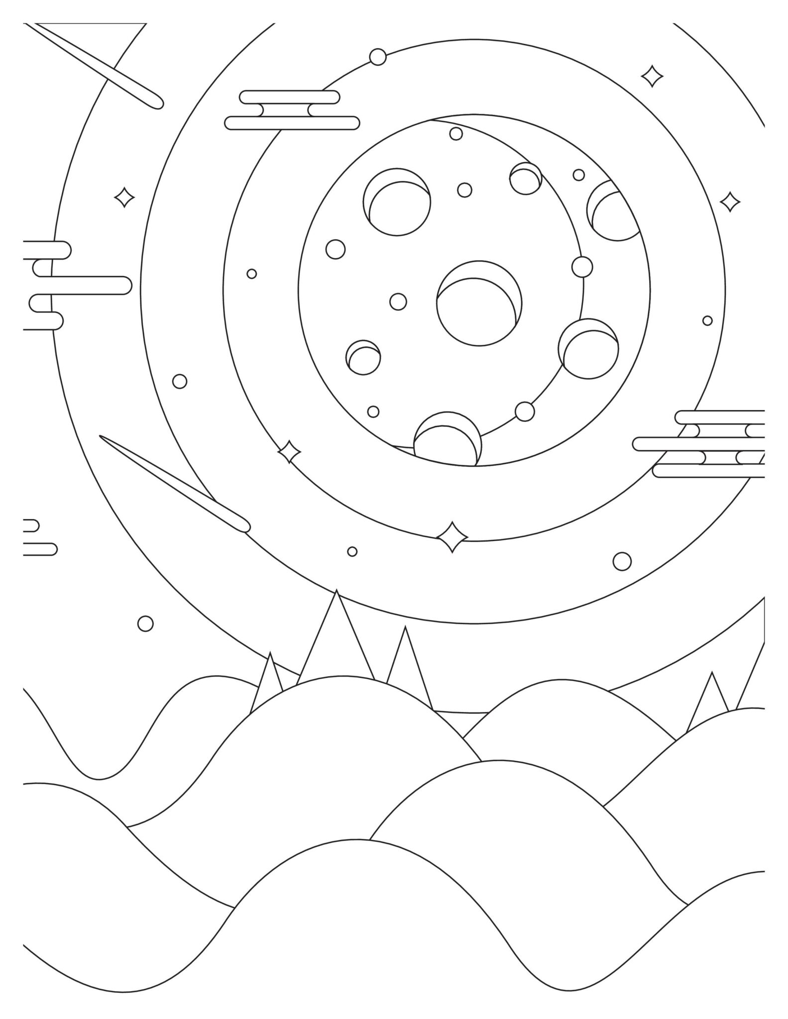 Celestial Skies Coloring Pages: Printable Heavenly Designs