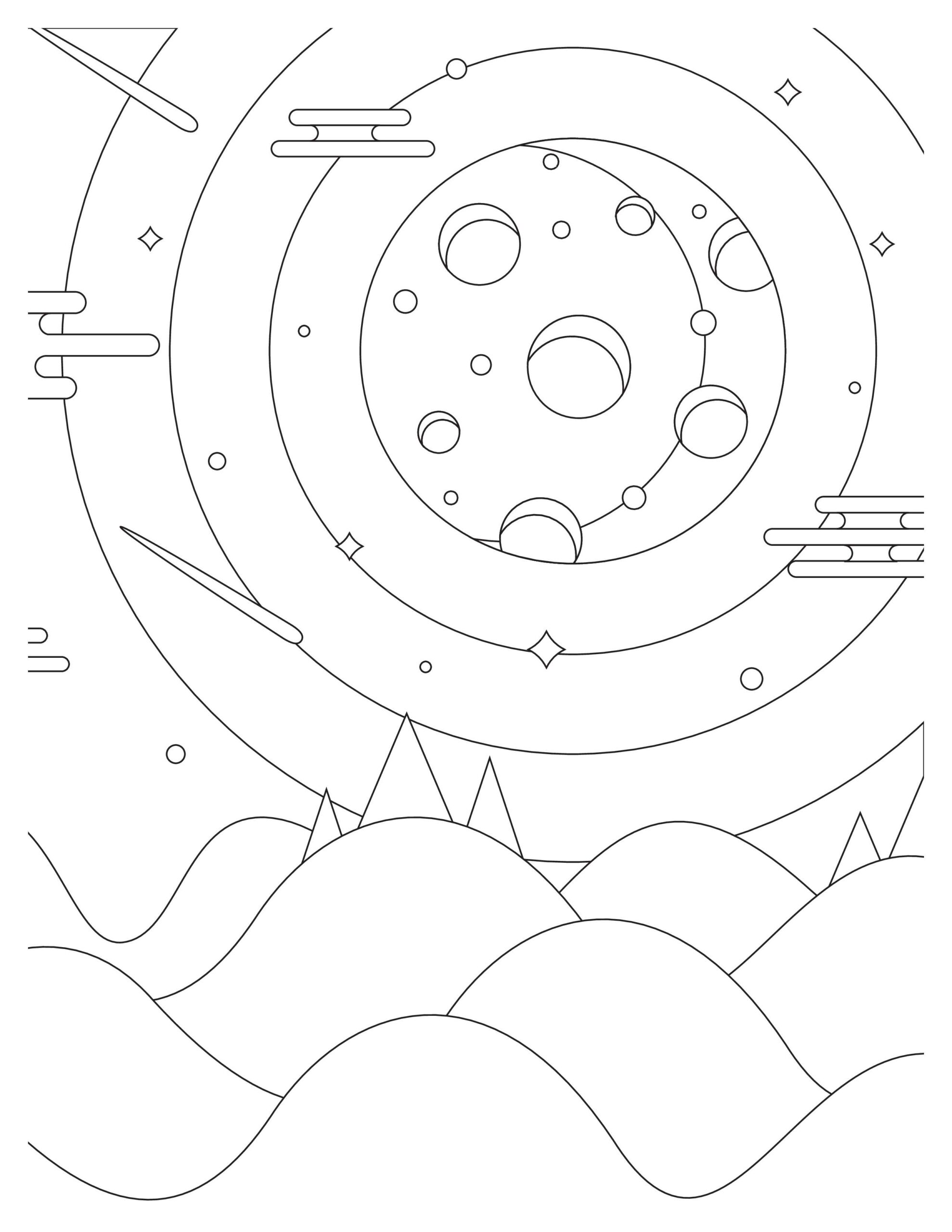 Celestial Skies Coloring Pages: Printable Heavenly Designs