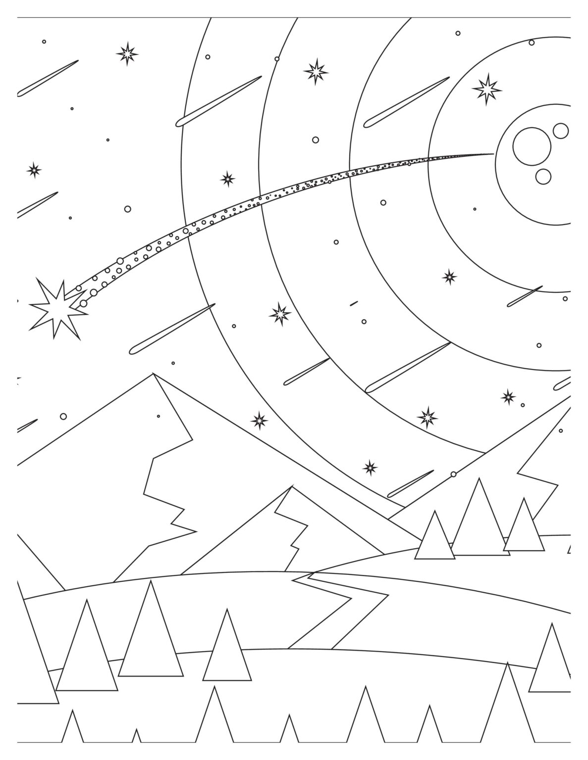Celestial Skies Coloring Pages: Printable Heavenly Designs