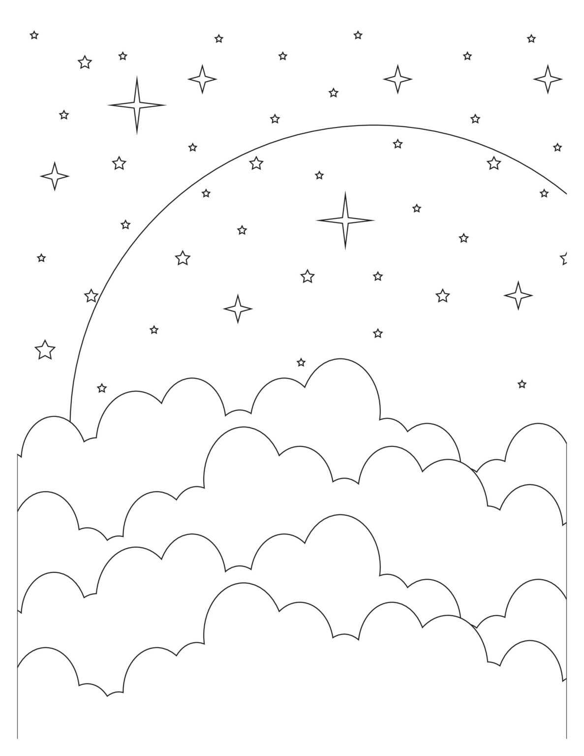 Celestial Skies Coloring Pages: Printable Heavenly Designs