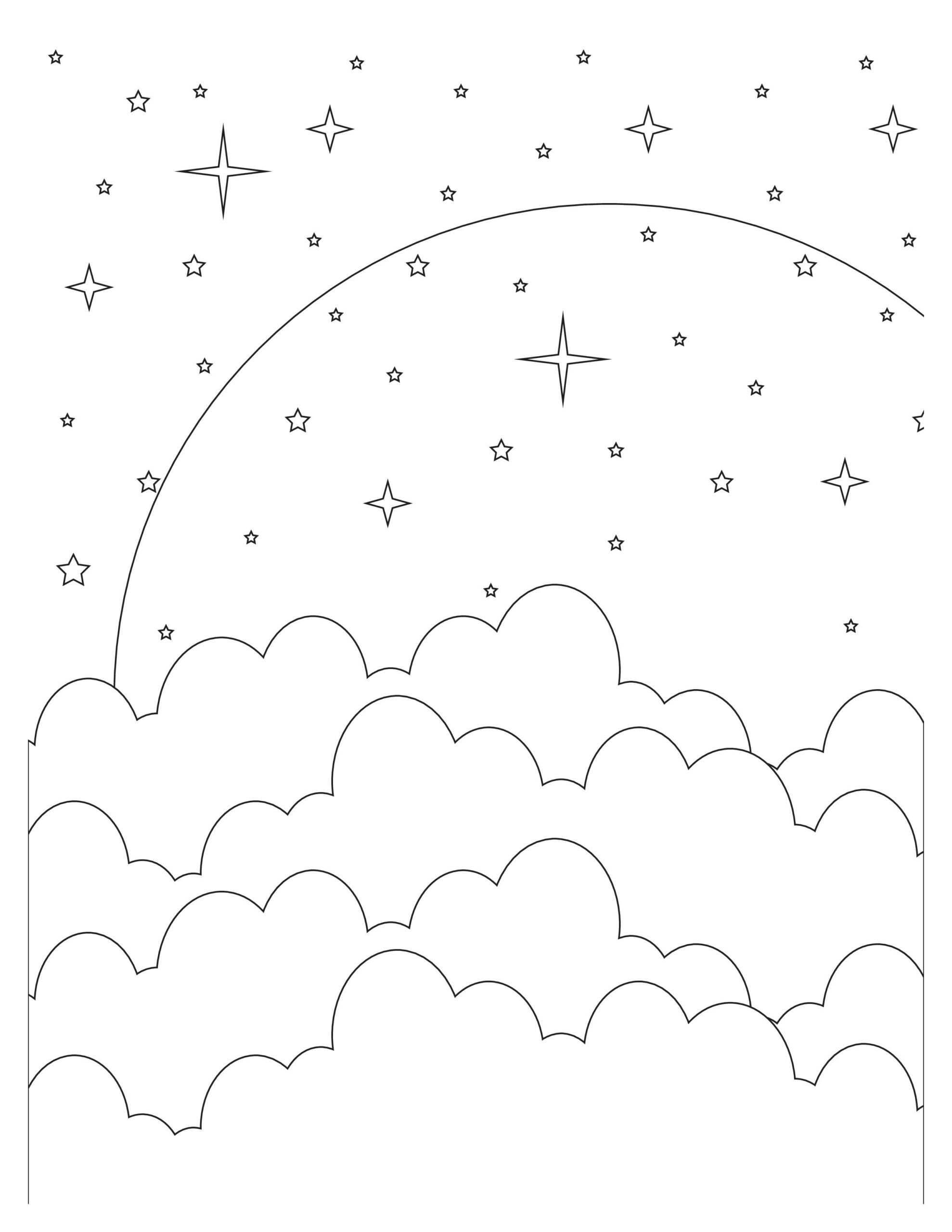 Celestial Skies Coloring Pages: Printable Heavenly Designs
