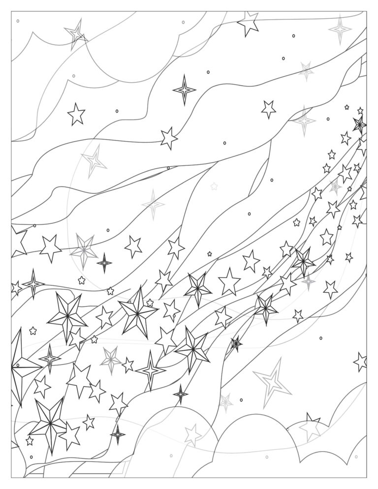 Celestial Skies Coloring Pages: Printable Heavenly Designs