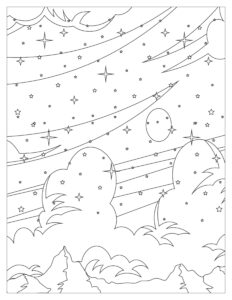 Celestial Skies Coloring Pages: Printable Heavenly Designs